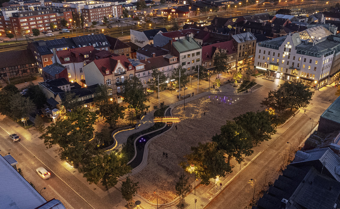 Hedersomnämnande exteriör - Stora Torg, Eslöv - Ljuskultur